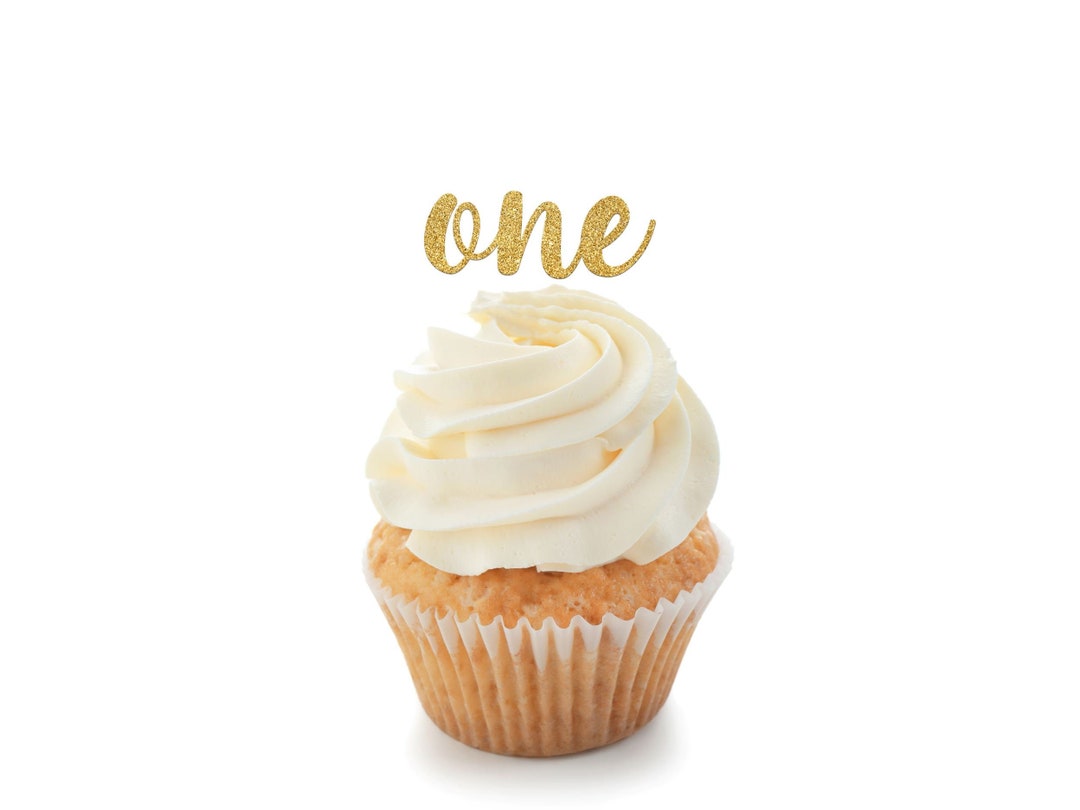 One Cupcake Topper, First Birthday Cupcake Topper, 1st Birthday ...