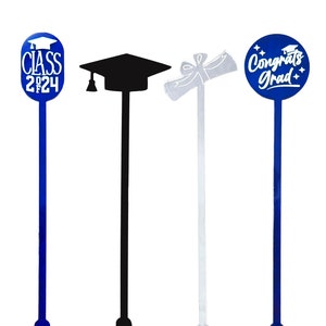 Graduation Drink Stirrer, Green and Black Class of 2024 Graduation ...