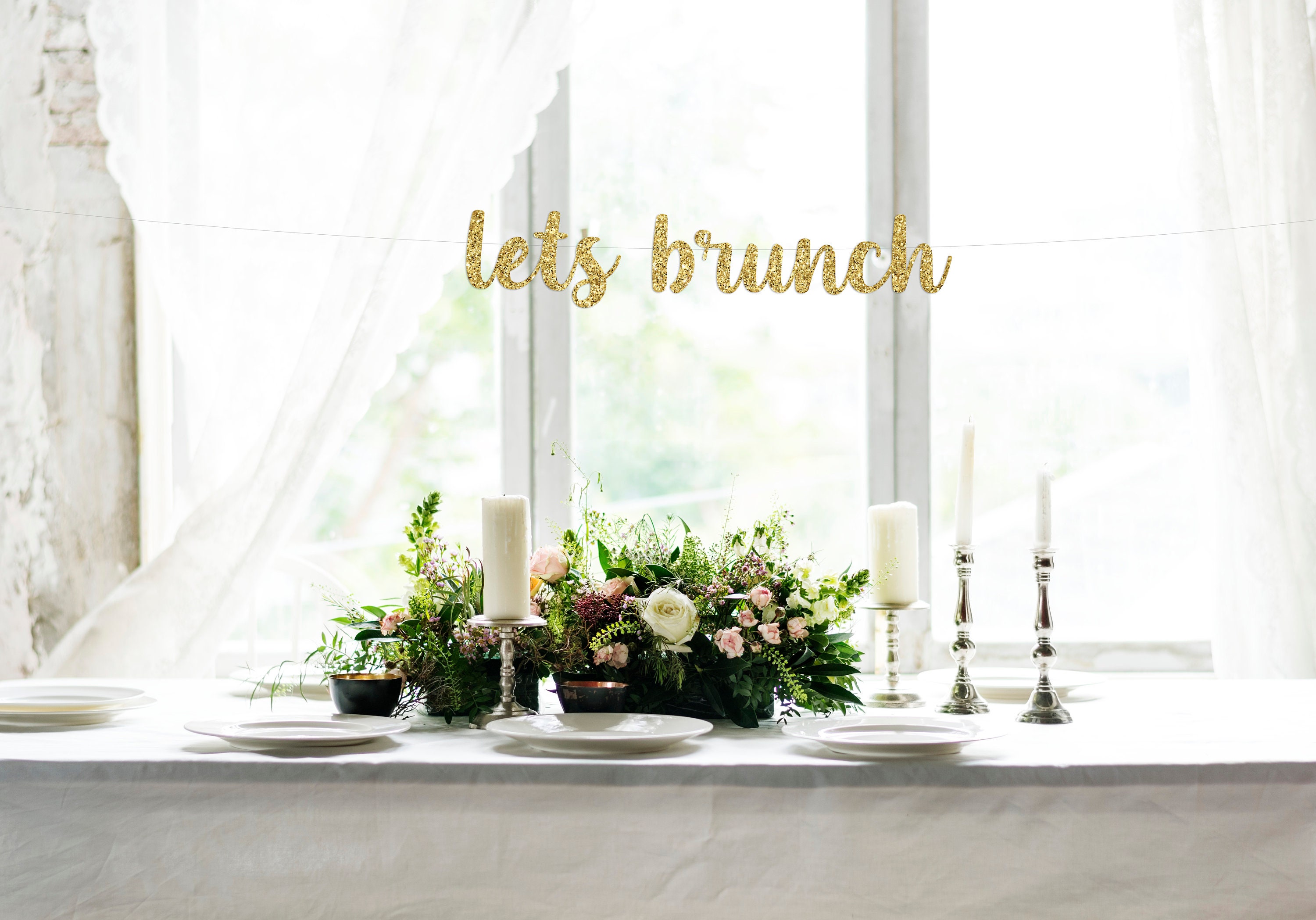 Brunch Sign Brunch Banner Lets Brunch Bridal Shower | Etsy