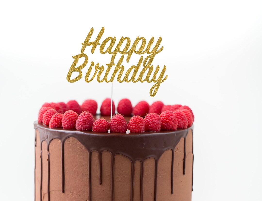 Birthday Cake Topper - Happy Birthday Cake Topper - Personalised Cake ...