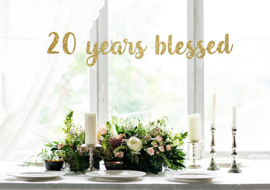 20 Years Blessed Birthday Decoration Birthday Banner - Etsy