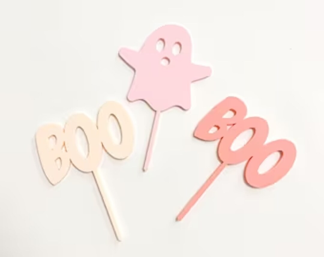 Halloween Cupcake Toppers, Ghost Cupcake Toppers, Boo, Halloween ...