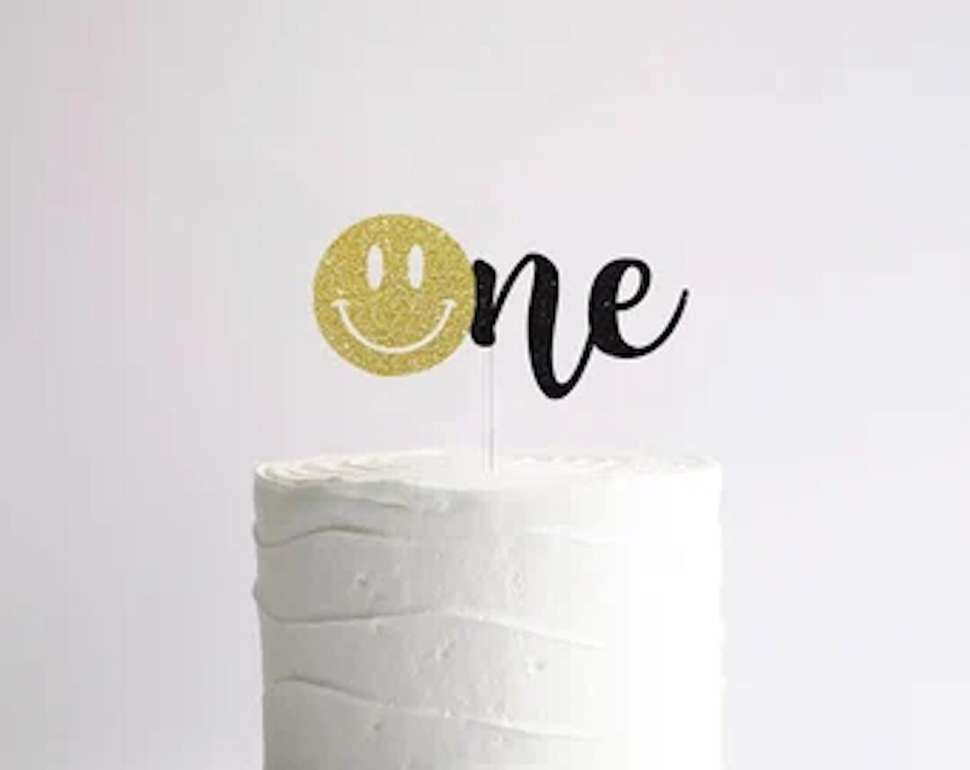 Smiley Face Cake Topper, Cake Topper, Smiley Face, Retro Party, Groovy ...