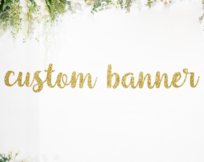 Custom Banner, Narrow Block Letters, 7 Size Personalized Banner, Party ...