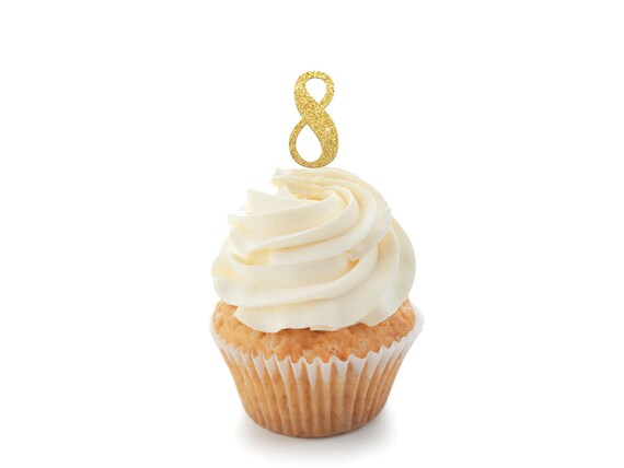 8 Cupcake Topper Eight Cupcake Topper Cupcake Topper Cake - Etsy