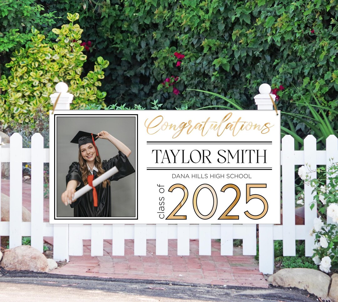 Custom Graduation Banner With Photo & Name – Class of 2025 Personalized ...