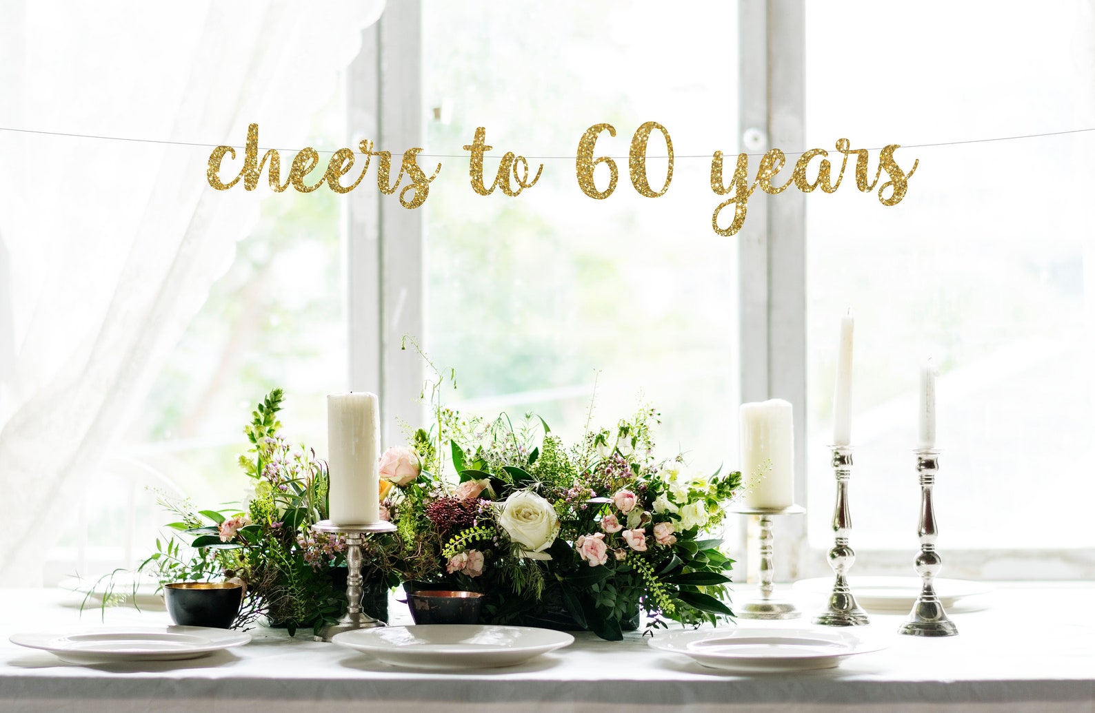 Cheers to 60 Years Banner 60th Birthday Party 60th | Etsy