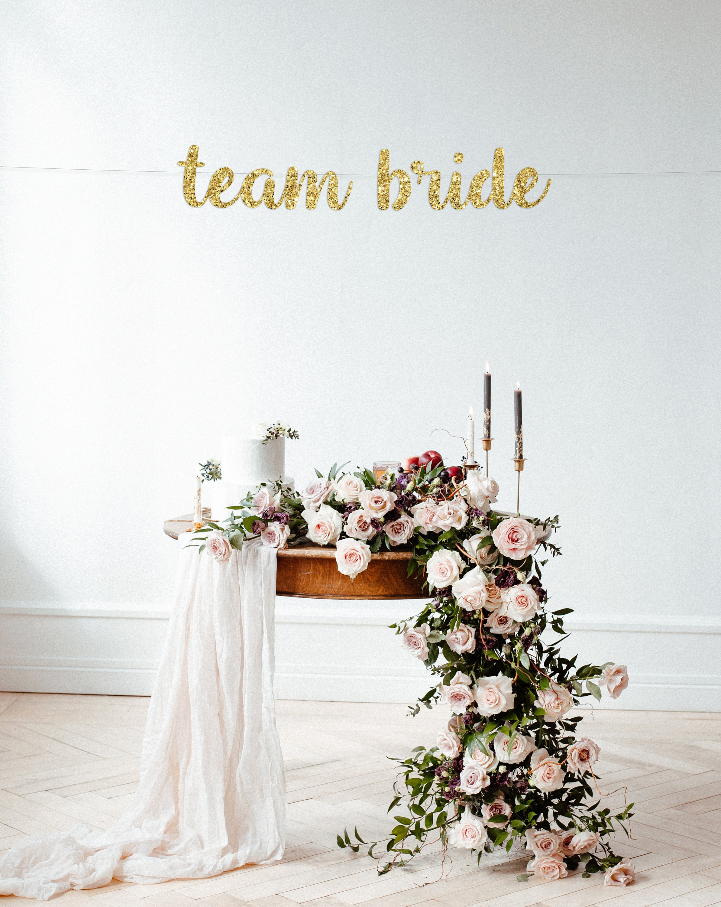 Team Bride Banner/ team bride/ Hen Party Fan Decorations Rose | Etsy