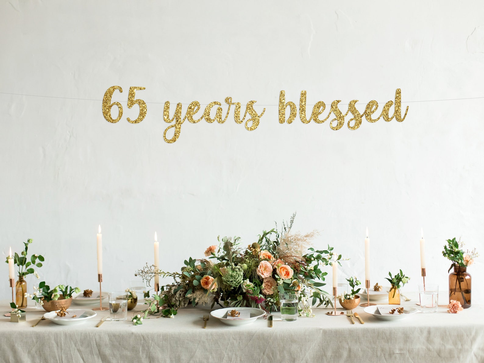65 Years Blessed Banner 65th Birthday Banner 65th - Etsy
