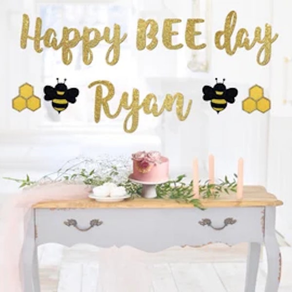 First Bee Day Personalized Banner - Etsy