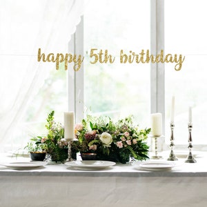 Happy 5th Birthday, Happy 5th Birthday Banner, Cheers to 5 Years , 5 ...
