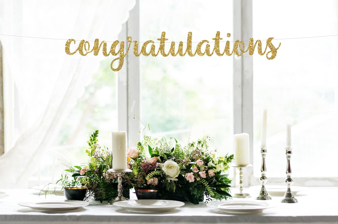 Congratulations Banner | Congratulations Sign | Engagement Party ...