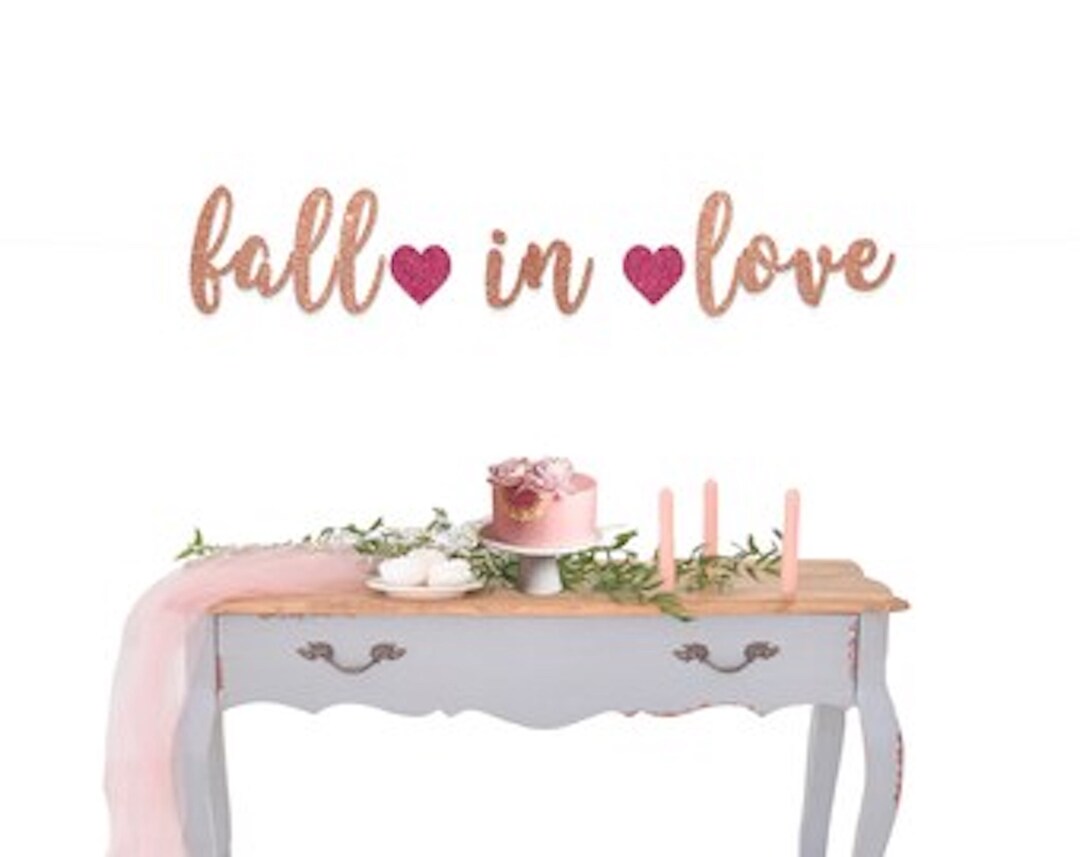 Fall in Love Banner, Glitter Party Decorations, Cursive Banner, Fall ...