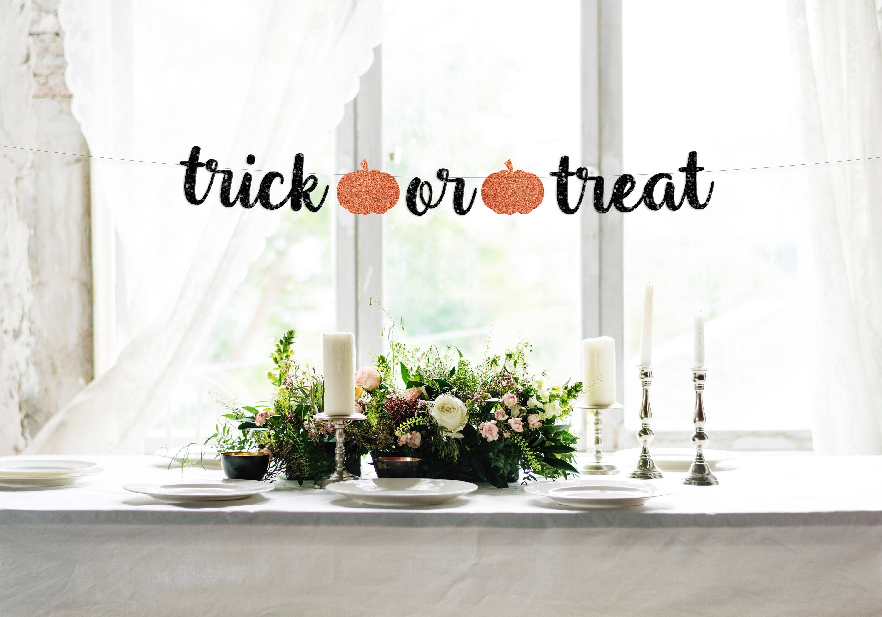 Trick or Treat Banner Halloween Banner Trick or Treat - Etsy