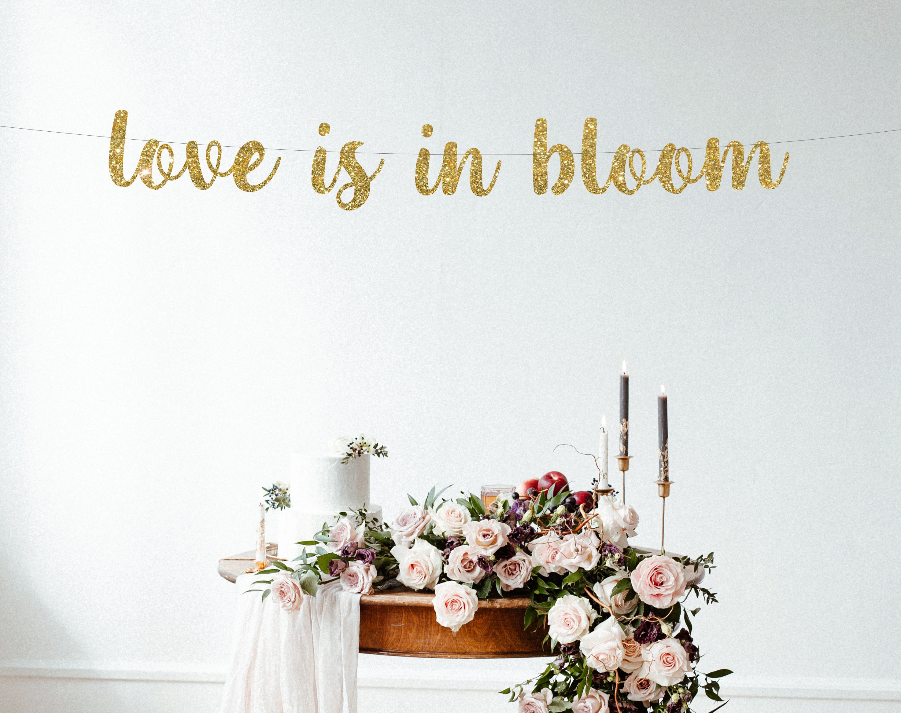 Love is in Bloom Banner With Flowers Floral Bridal Shower | Etsy