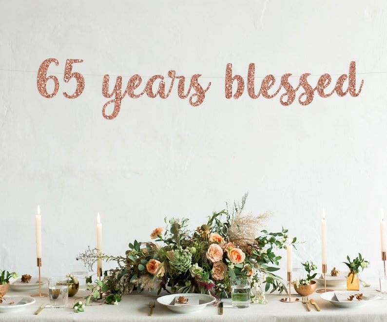 65 Years Blessed Banner 65th Birthday Banner 65th - Etsy