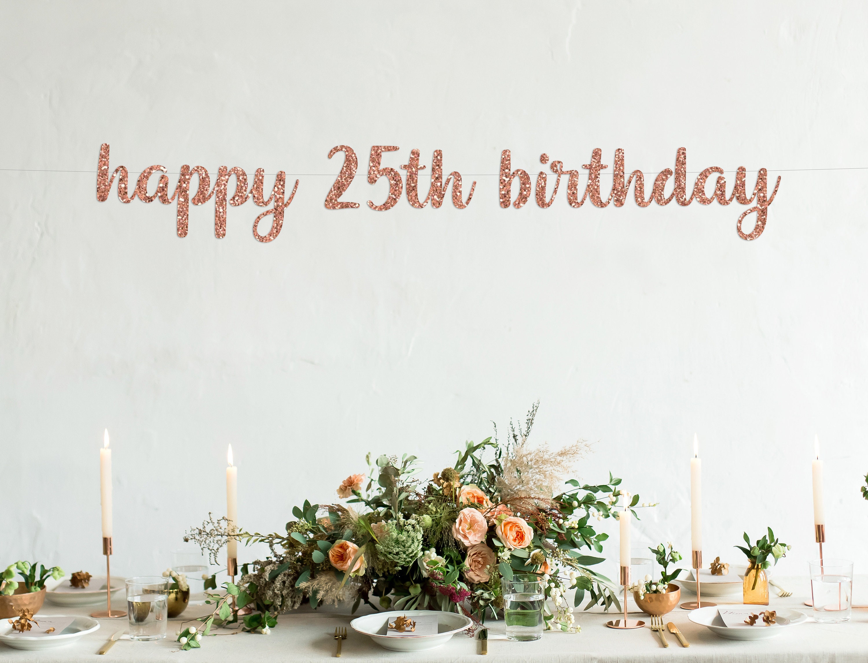 Happy 25th Birthday Banner 25 & Fabulous Banner Happy 25th - Etsy