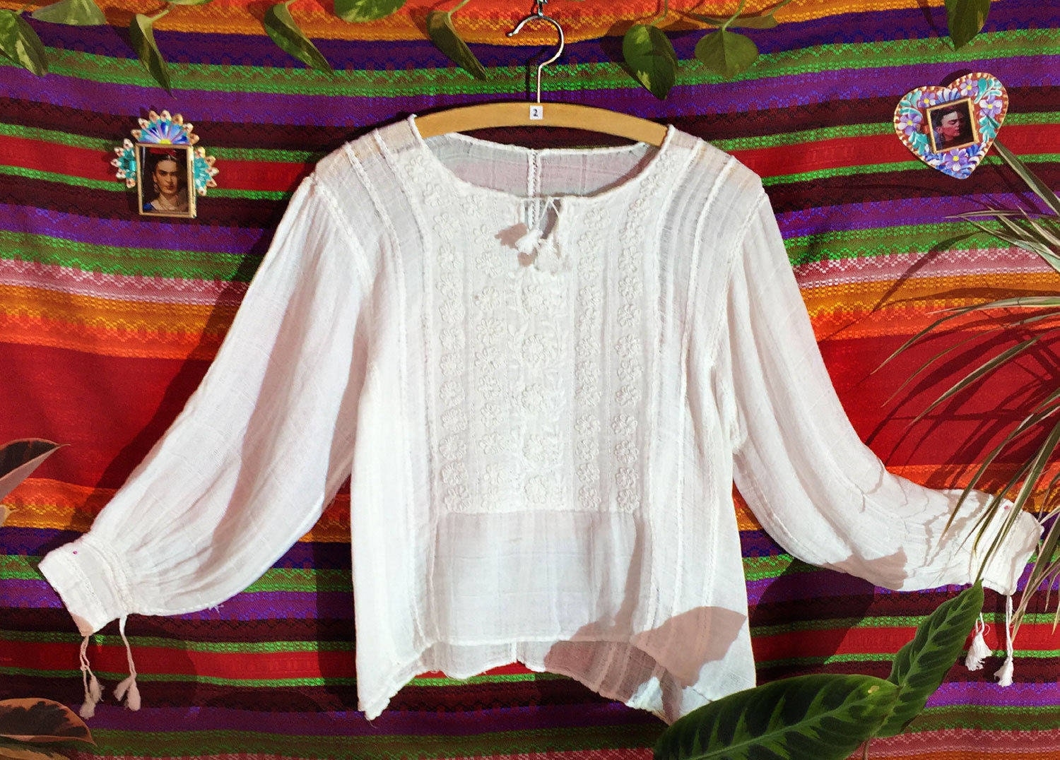 Mexican Spring Blouse - White Cotton Blouse - Womens Blouse - Hand ...