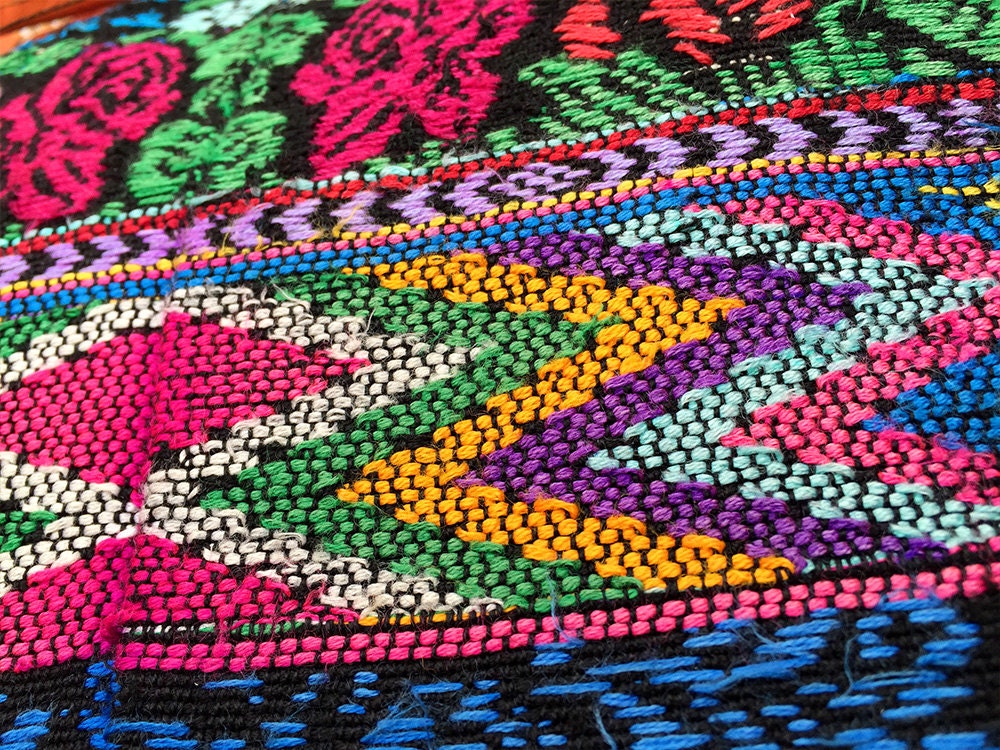 Mayan Carpet Bag - Large Embroidered Mexican Folk Art Traditional Woven ...