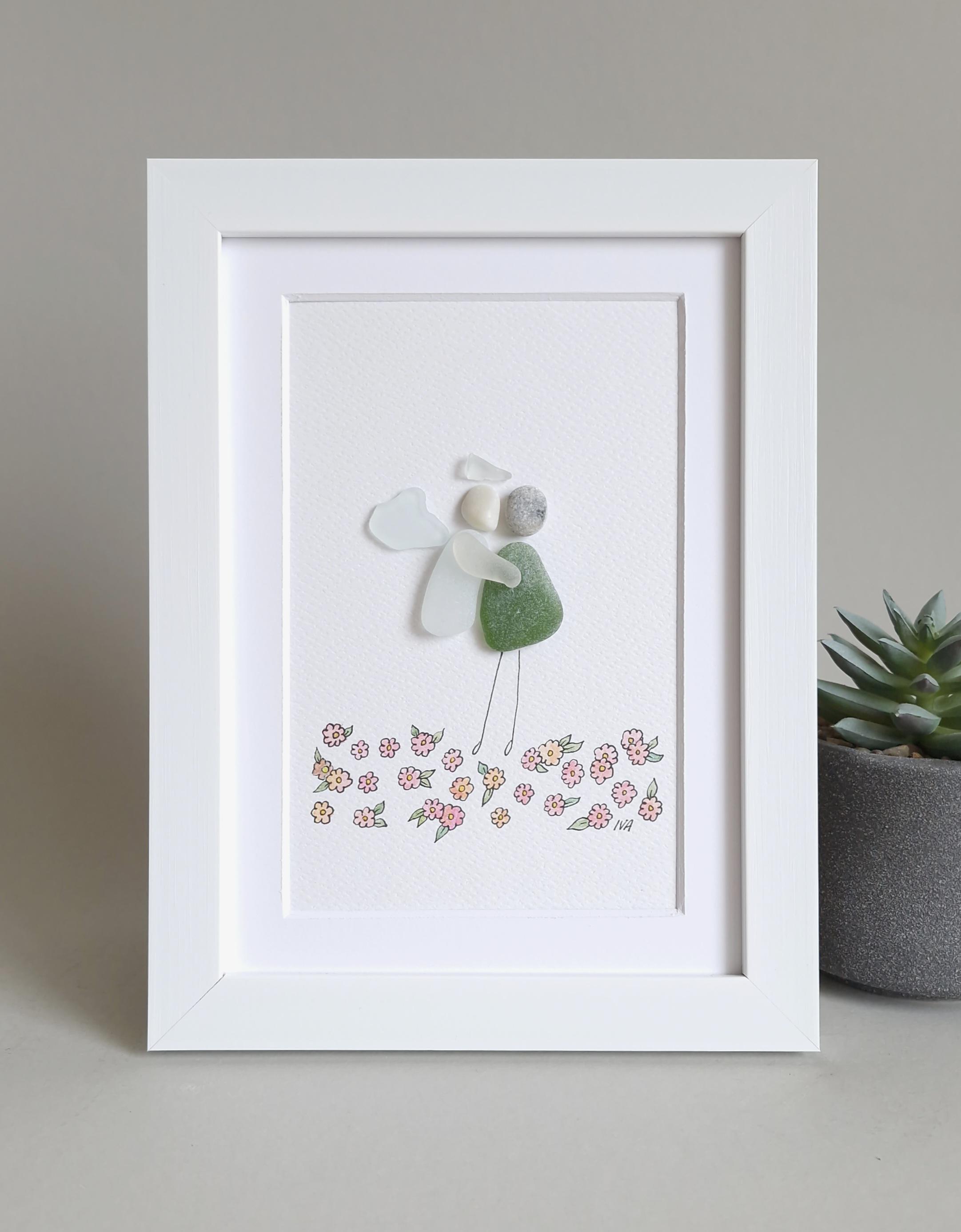 Sea Glass Angel, Colorful Art House, Art Angel, Handmade, Angel Lover ...