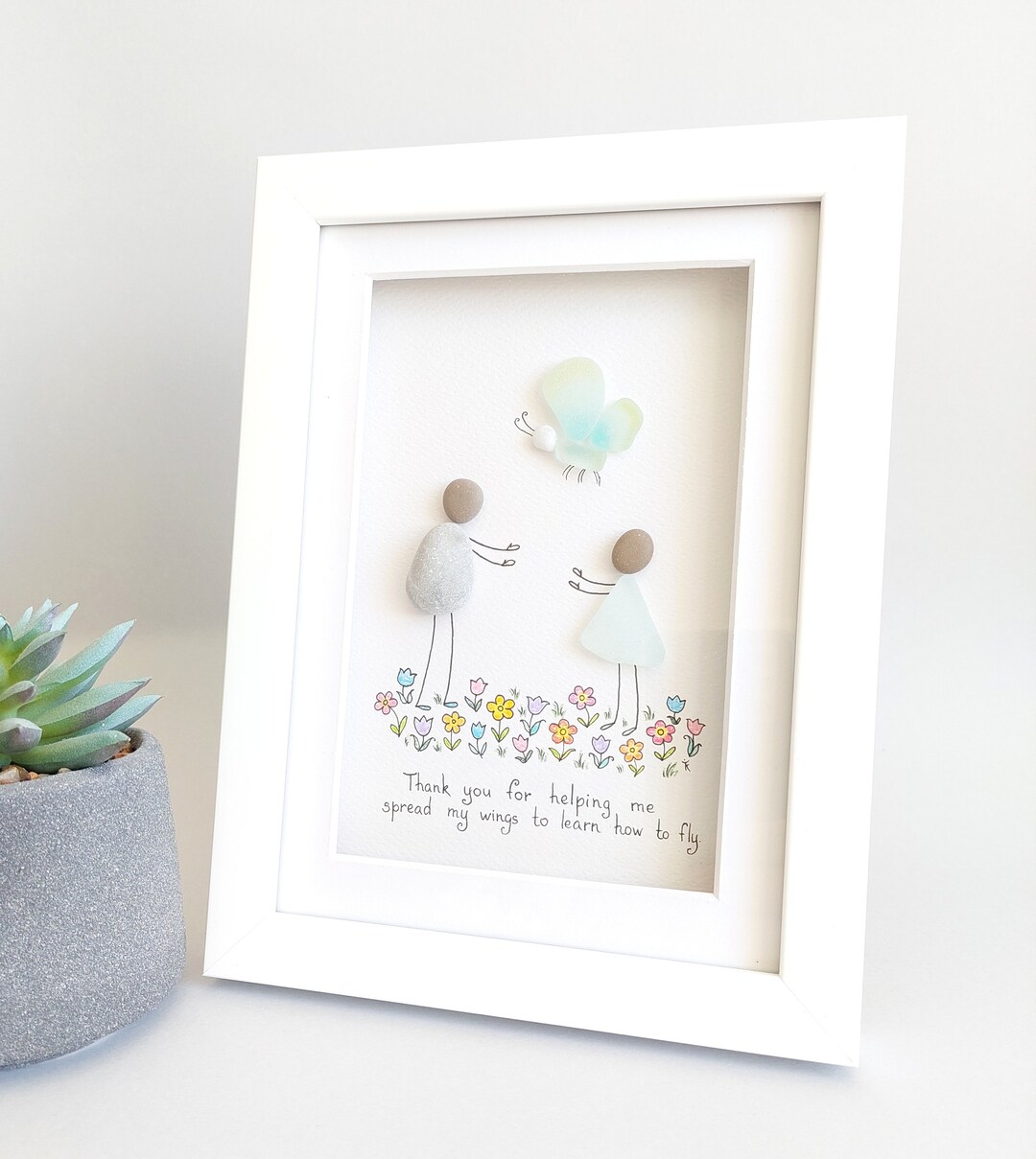 Seaglass Teacher Gift, Thank You Teacher, Teacher Pebble Art ...