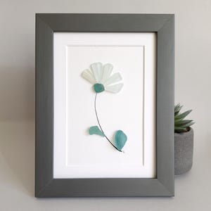 Flower Seaglass Picture, Sea Glass Multicolored Flower Art, Botanical ...
