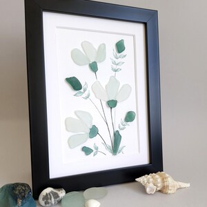 Seaglass Flower Picture, Sea Glass Multicolored Flower Art, Botanical ...