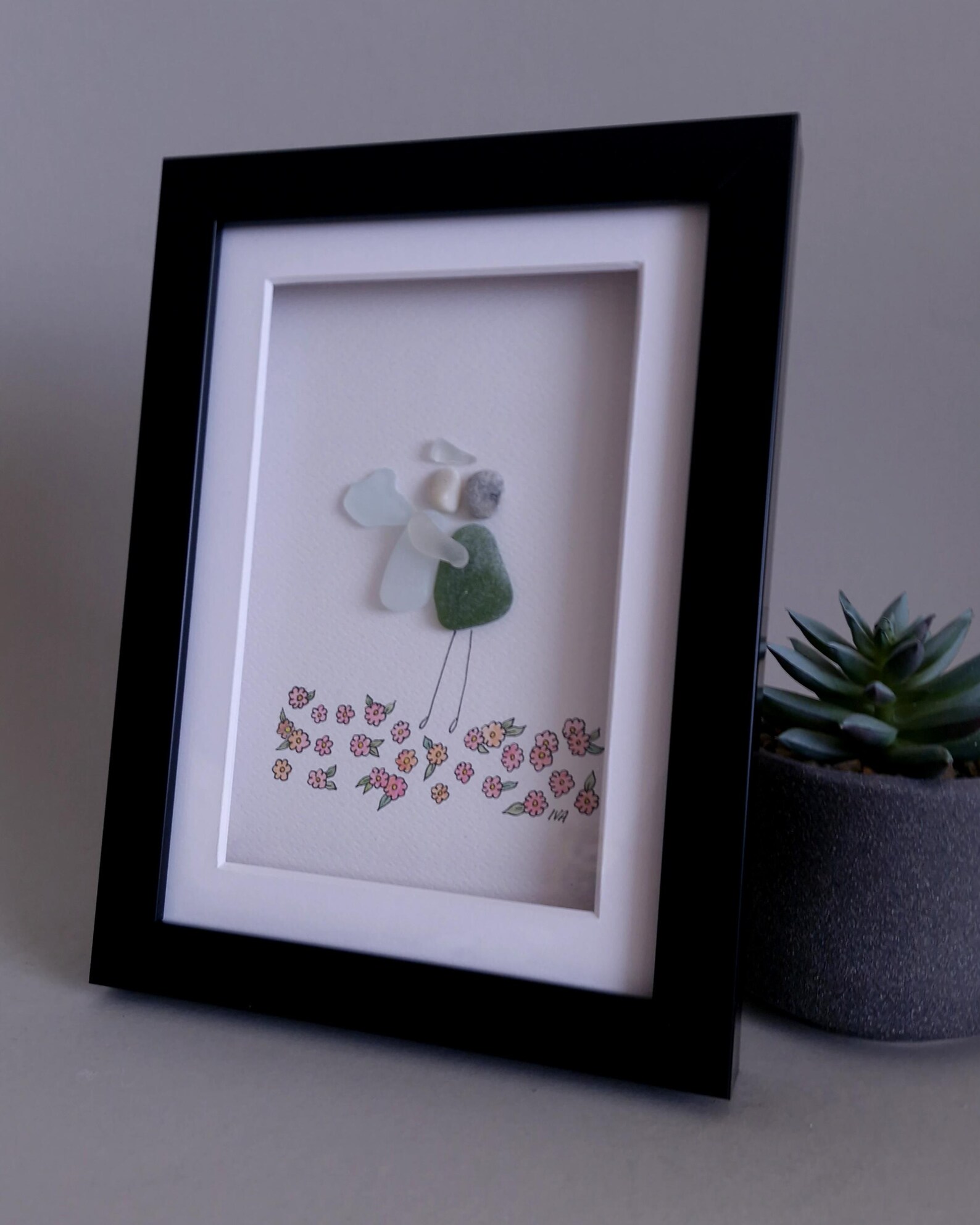 Sea Glass Angel, Colorful Art House, Art Angel, Handmade, Angel Lover ...