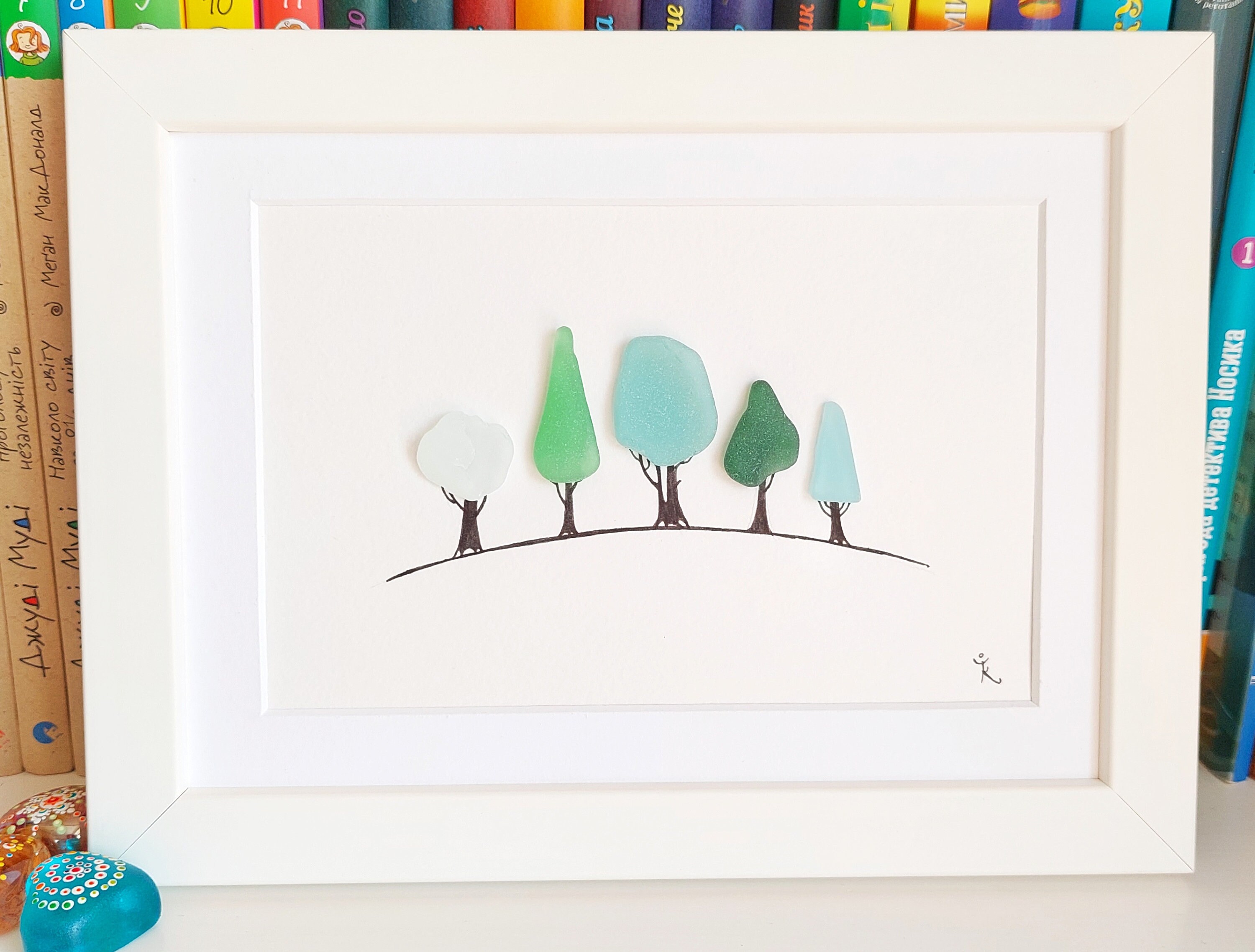 Sea Glass Trees Sea Glass Picture Nearly There/home Trees - Etsy