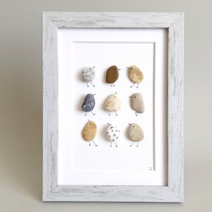 Handmade Pebble Art With Birds, Birds Family Gift, Pebble Art Family ...
