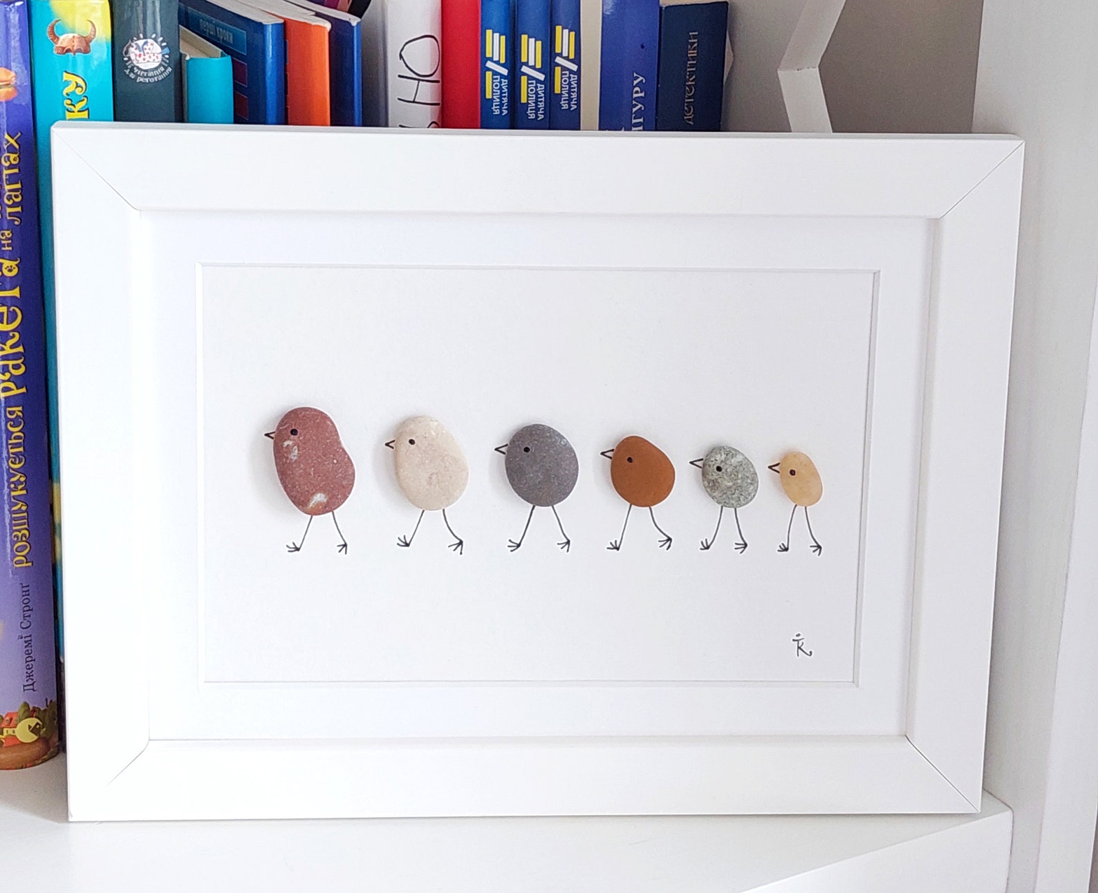 Handmade Pebble Art With Birds Birds Family Gift Pebble Art - Etsy