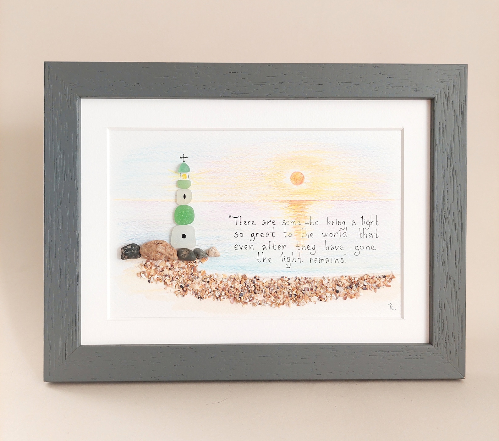 Personalised Beach Pebbles Lighthouse Picture, Lighthouse Pebble Art ...