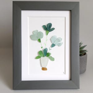 Seaglass Flower Picture, Sea Glass Multicolored Flower Art, Botanical ...