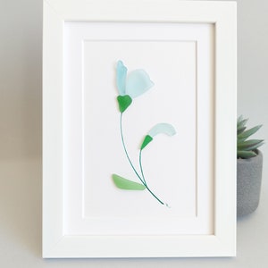 Seaglass Flower Picture, Sea Glass Multicolored Flower Art, Botanical ...