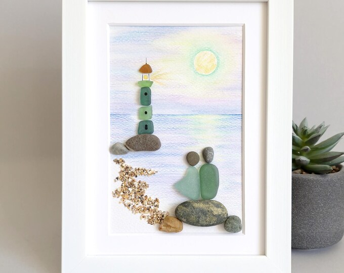Sea Glass Lighthouse, Hand Made Sea Glass Lighthouse, Lighthouse Sea ...