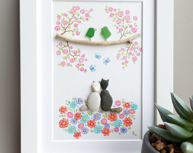 Couple Pebble Art, Romantic Pebble Art, Personalized Couple Gift, Gift ...