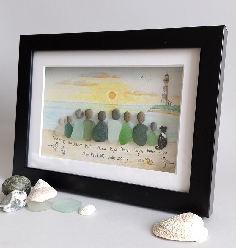 Nags Head Seaglass Picture, Custom Head North Carolina Wall Art, Family ...