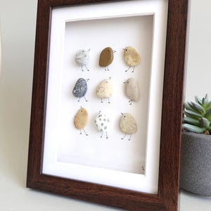 Handmade Pebble Art With Birds, Birds Family Gift, Pebble Art Family ...
