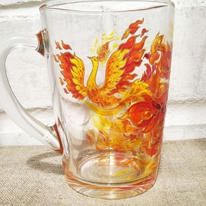 Personalized Phoenix Painted Phoenix Mug Hand Painted Phoenix | Etsy
