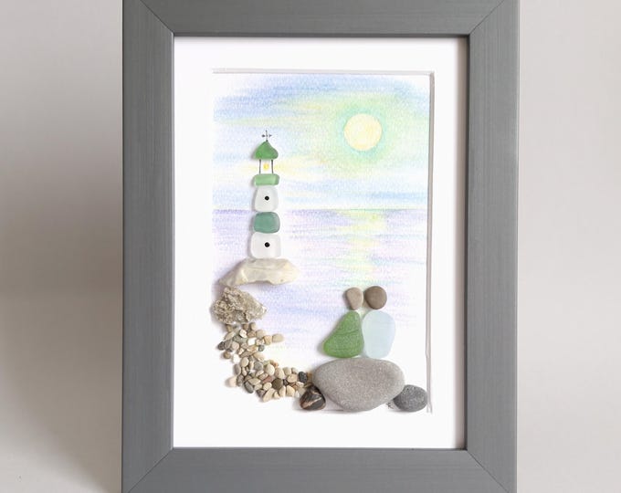 Sea Glass Lighthouse, Hand Made Sea Glass Lighthouse, Lighthouse Sea ...