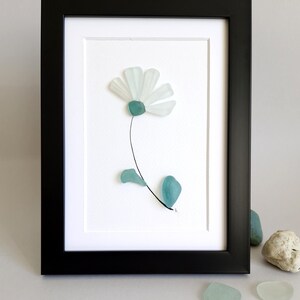 Flower Seaglass Picture, Sea Glass Multicolored Flower Art, Botanical ...