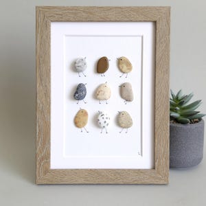 Handmade Pebble Art With Birds, Birds Family Gift, Pebble Art Family ...