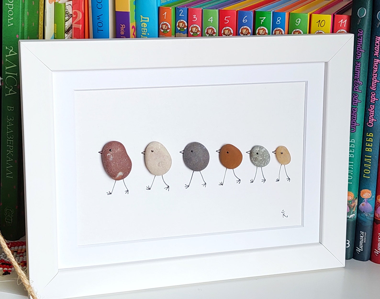 Handmade Pebble Art With Birds Birds Family Gift Pebble Art - Etsy