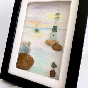 Sea Glass Lighthouse, Hand Made Sea Glass Lighthouse, Lighthouse Sea ...