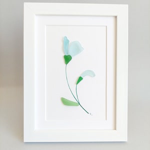 Seaglass Flower Picture, Sea Glass Multicolored Flower Art, Botanical ...