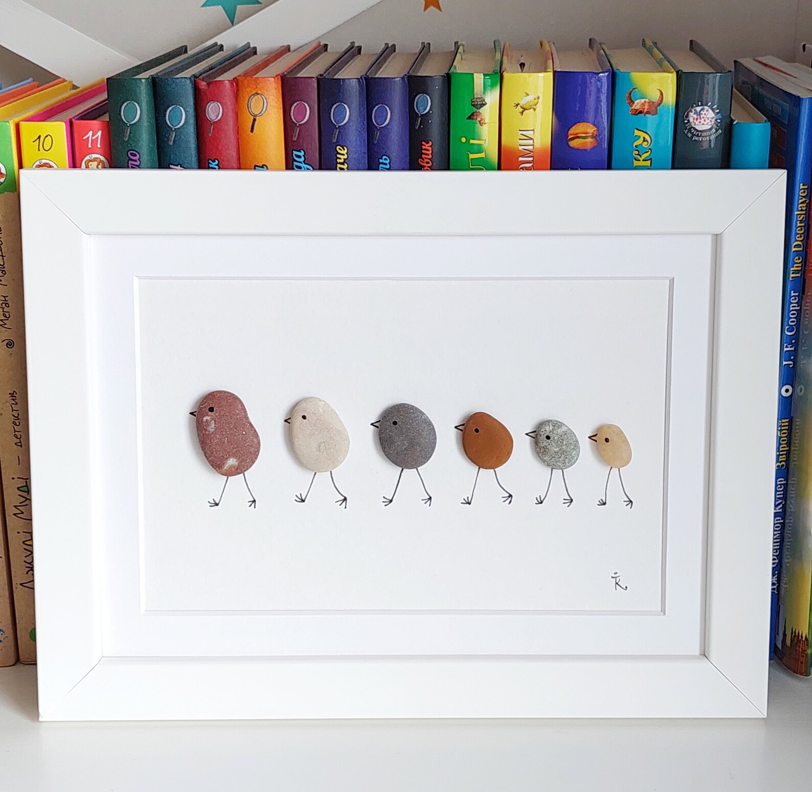 Handmade Pebble Art With Birds Birds Family Gift Pebble Art - Etsy