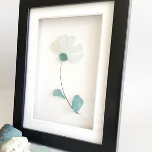 Flower Seaglass Picture, Sea Glass Multicolored Flower Art, Botanical ...