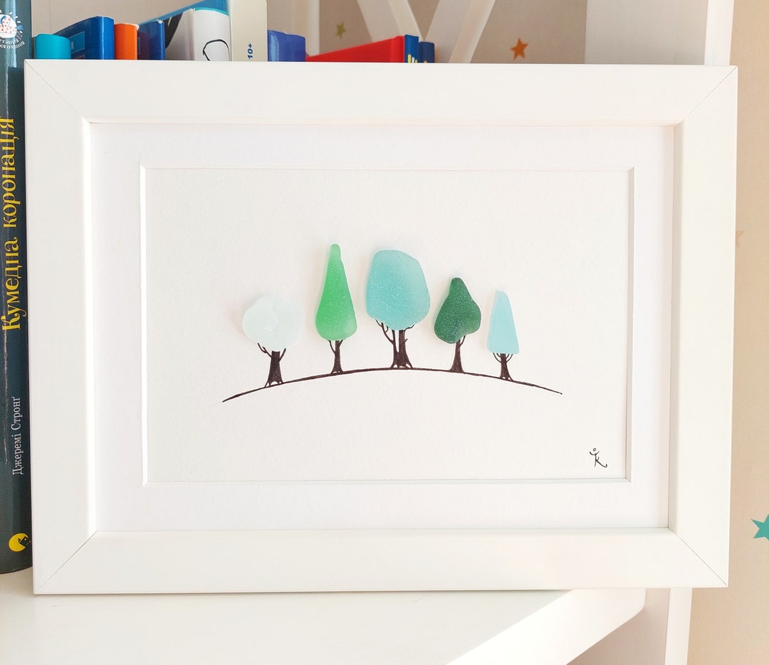 Sea Glass Trees Sea Glass Picture Nearly There/home Trees - Etsy