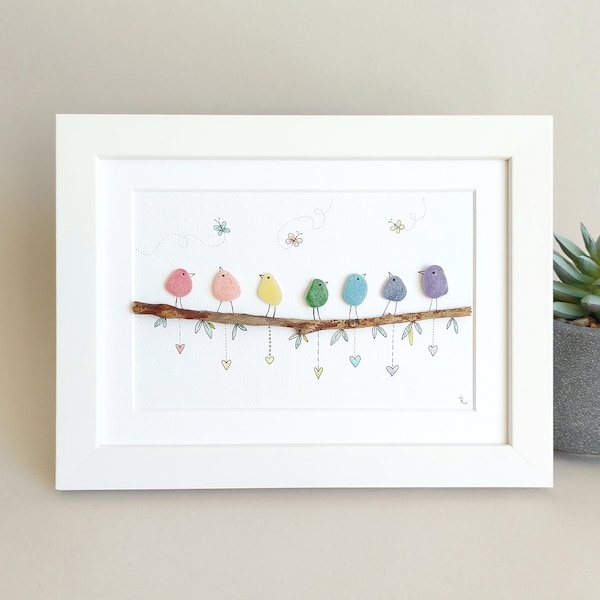 Sea Glass Rainbow Birds - Etsy