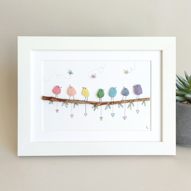 Sea Glass Rainbow Birds - Etsy